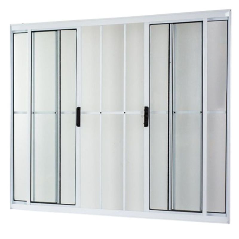 Janela de Correr 4 Folhas com Grade Alumínio Branco Proex | Obramax